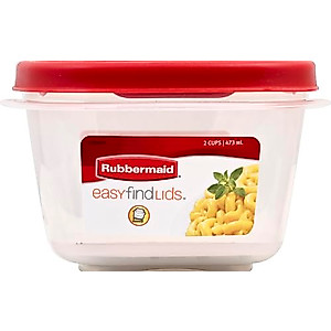 Rubbermaid Easy Find Lids Food Storage Container, 2 Cup, Racer Red