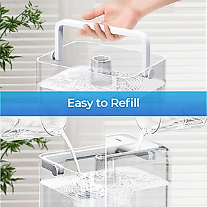 6L Humidifiers for Bedroom Large Room Home, CHIVALZ Cool Mist Top Fill Humidifiers for Baby Nursery and Plants, 26dB Quiet, Nightlight, Up to 50 Hours, Oil Diffuser 1 Pack + 2 Mist Outlets White