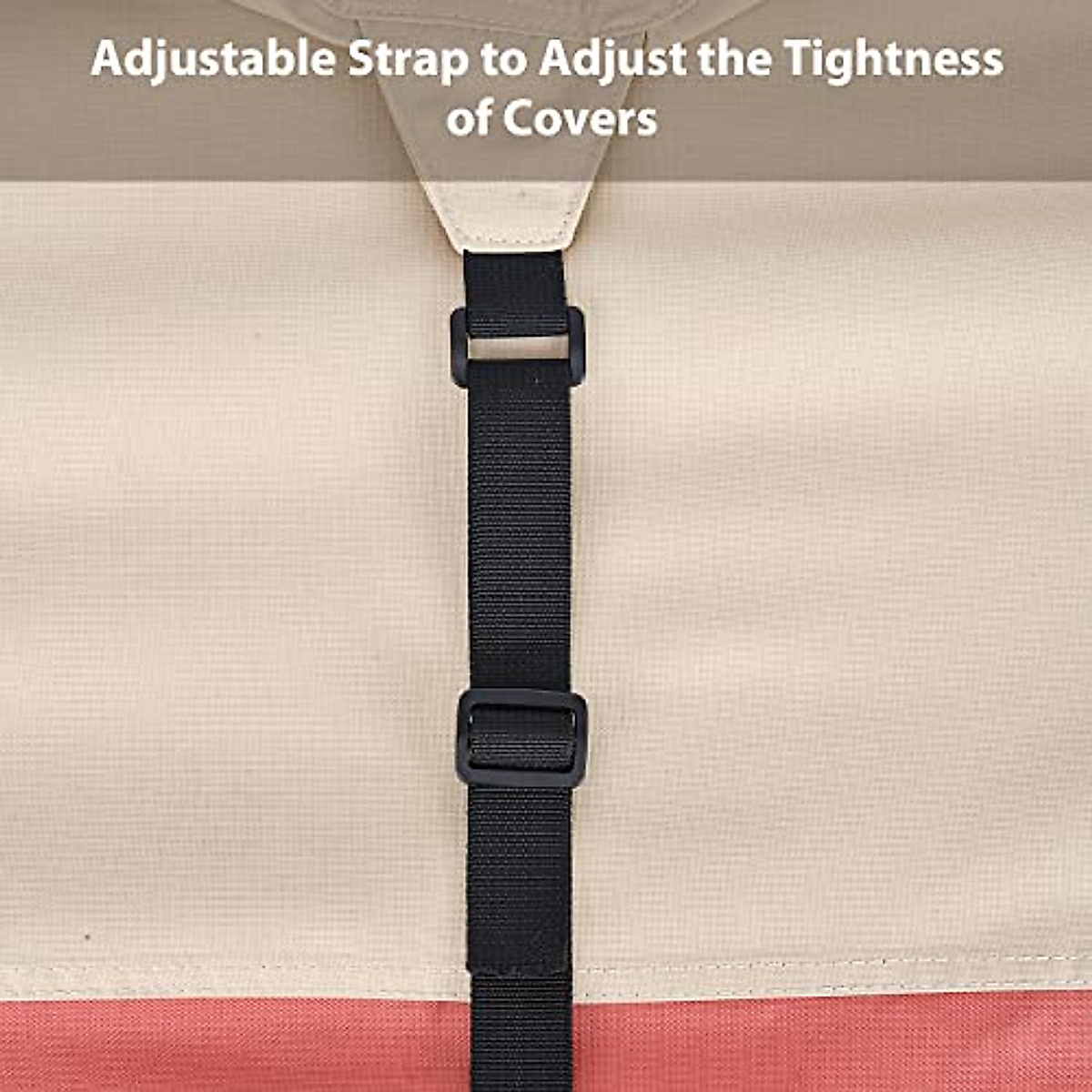 U-COMSO Patio Furniture Set Cover Waterproof, 600D Heavy Duty Lawn Patio Furniture Covers, Outdoor Sectional Sofa Cover Patio Table Chair Set Cover, 111" W x 74" D x 28" H, Beige & Orange