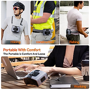 Astaowl Waist Fan,Personal Fan Portable USB Rechargeable Waist Clip Fan Working Fan Hand Free 10000mAh, 6-32hours Wearable Cooler Fan