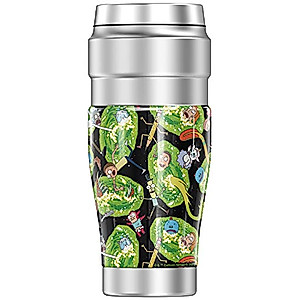 THERMOS Rick and Morty Portal Mayhem STAINLESS KING Stainless Steel Travel Tumbler, Vacuum insulated & Double Wall, 16oz