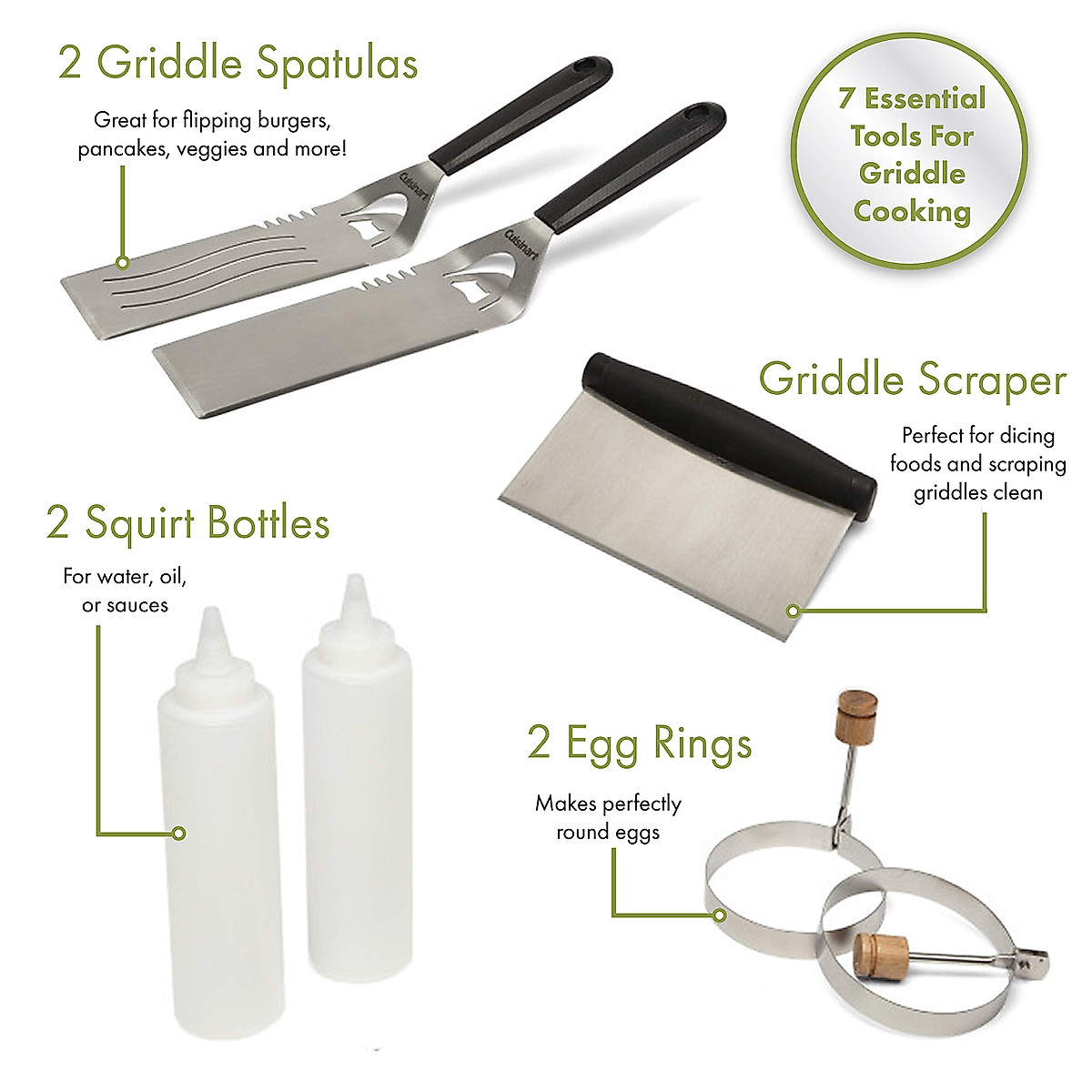 Cuisinart CGS-507 Griddle Kit, 7 Piece, Steel