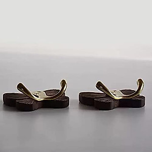 Alipis 3 pcs Hangers Storage Hooks Mounted Practical Balcony Retro Utility Robe Hanging Wall-Mounted Hardware Towel Scarf Wall Wooden Handbag Hat for Purse Natural Shape Rack