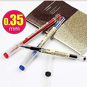 Gel Ink Pen Extra fine point pens Ballpoint pen Liquid Ink Rollerball Pens 0.35mm Premium Quick Drying Pen for Japanese Office School Stationery Supply 12 Packs (4 Black 4 Blue 4 Red)
