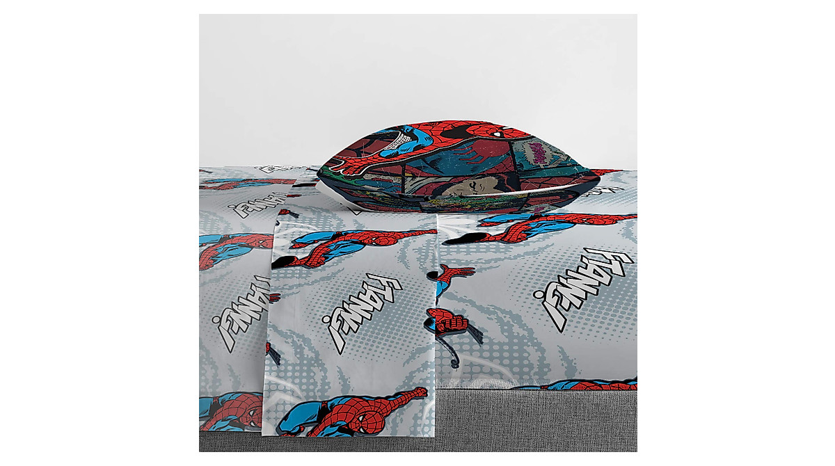 Marvel Spiderman 'Jump Kick' Twin Sheet Set for Kids Sleep