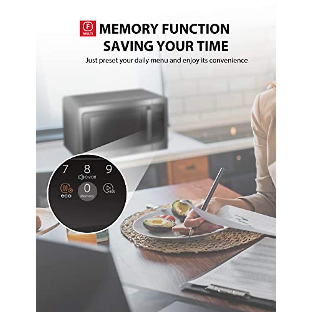 TOSHIBA ML-EM45P(BS) Countertop Microwave Oven with Smart Sensor and Position Memory Turntable, Memory Function, 1.6 Cu.ft with 13.6" Removable Turntable, Black Stainless Steel, 1200W