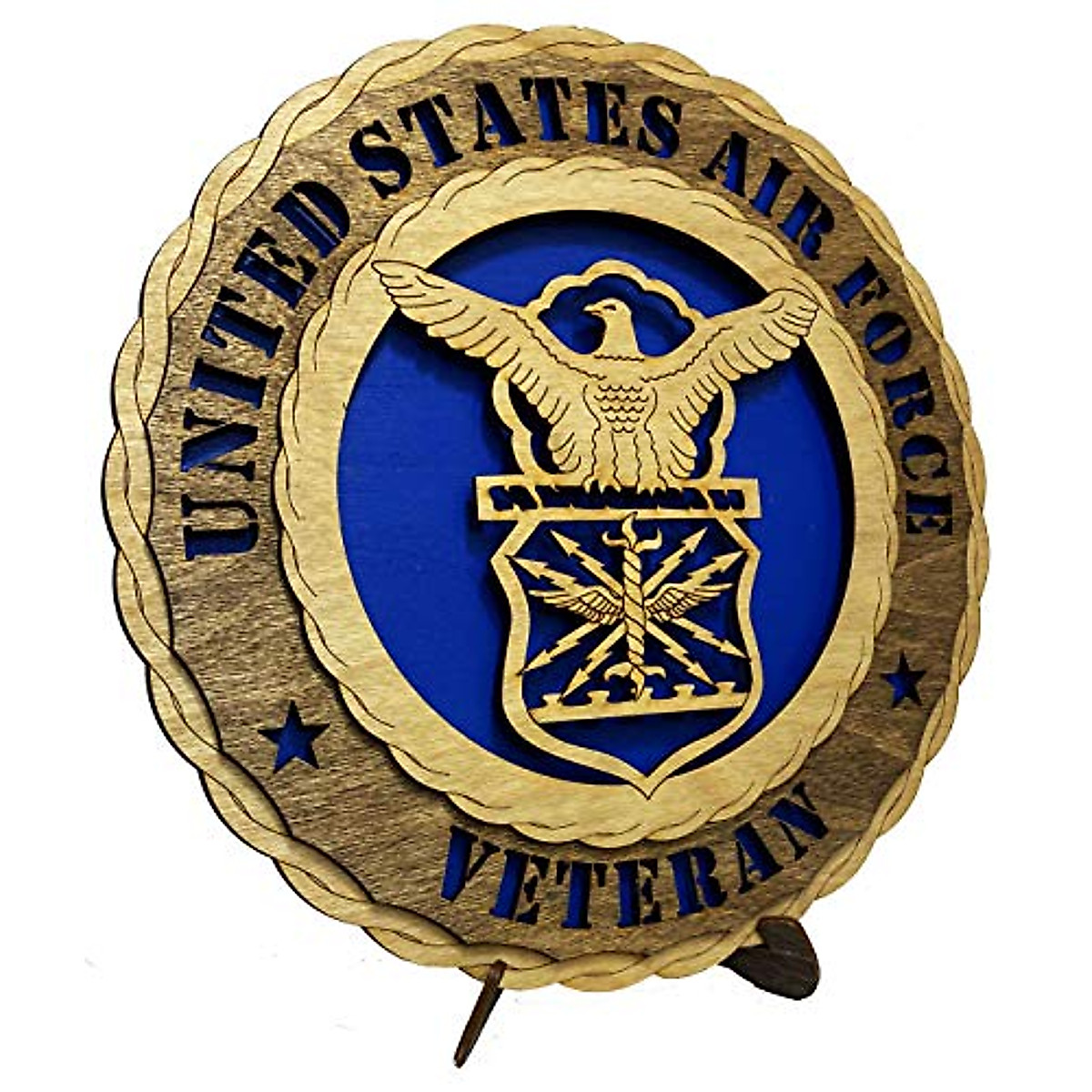 Air Force Veteran Armed Forces Military Unique Decorative Custom Laser Crafted Three Dimensional Wooden Wall Plaque - Traditional