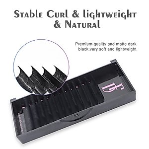 DF Lash Extension Volume Lashes Extension 0.05 CC Curl 15-20mm Mixed Tray Individual lash Extensions Classic Lash Extensions Soft Matte Black Single Eyelashes Professional Salon Use