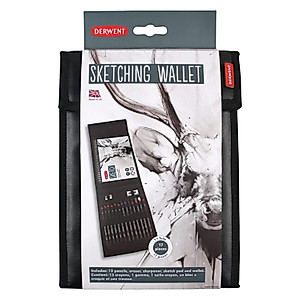 Derwent Sketching Wallet, 17 Pieces Per Set (2300218),Grey