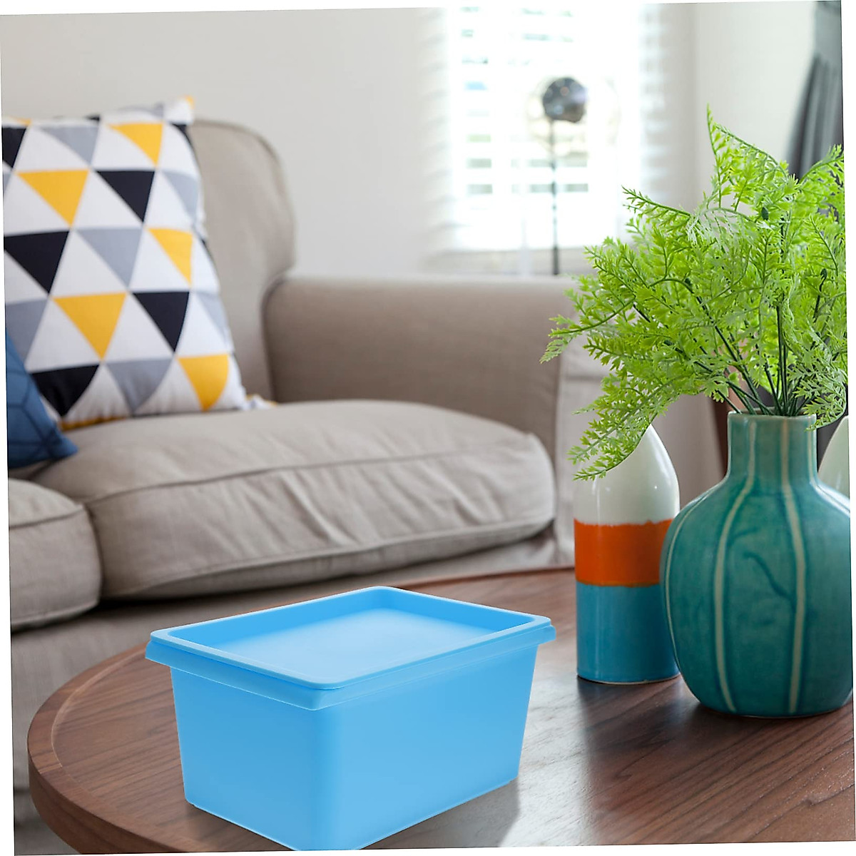 VOSAREA 2pcs Box storage box with lid plastic containers with lids plastic sundries storage plastic storage container cardboard file bin pantry organization office with cover pp food