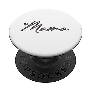 Light Gray White Heart Mama PopSockets Standard PopGrip