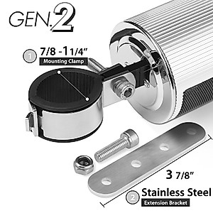 GoHawk RD8 Gen.2 Waterproof Bluetooth Motorcycle Stereo Speakers 7/8-1.25 in. Handlebar Mount MP3 Music Player Audio Amplifier System Scooter Bike ATV, AUX in, USB, FM Radio