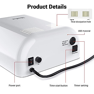 MelodySusie 36W Nail Lamp for Resin, Pro04 Professional Gel Nail Polish Curing Lamp with 3 Timer Setting, Sliding Tray for Manicure Pedicure,Great for Resin,White