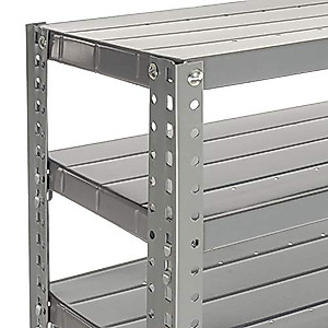 Global Industrial 13 Shelf Steel Shelving with (81) 4" H Plastic Shelf Bins, Blue, 36x12x72