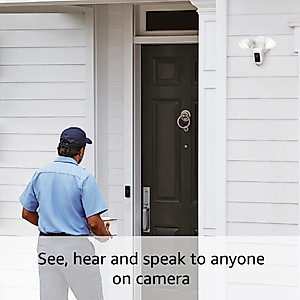 Ring Video Doorbell 4 (2021 release) with Ring Floodlight Cam Wired Plus, White (2021 release)