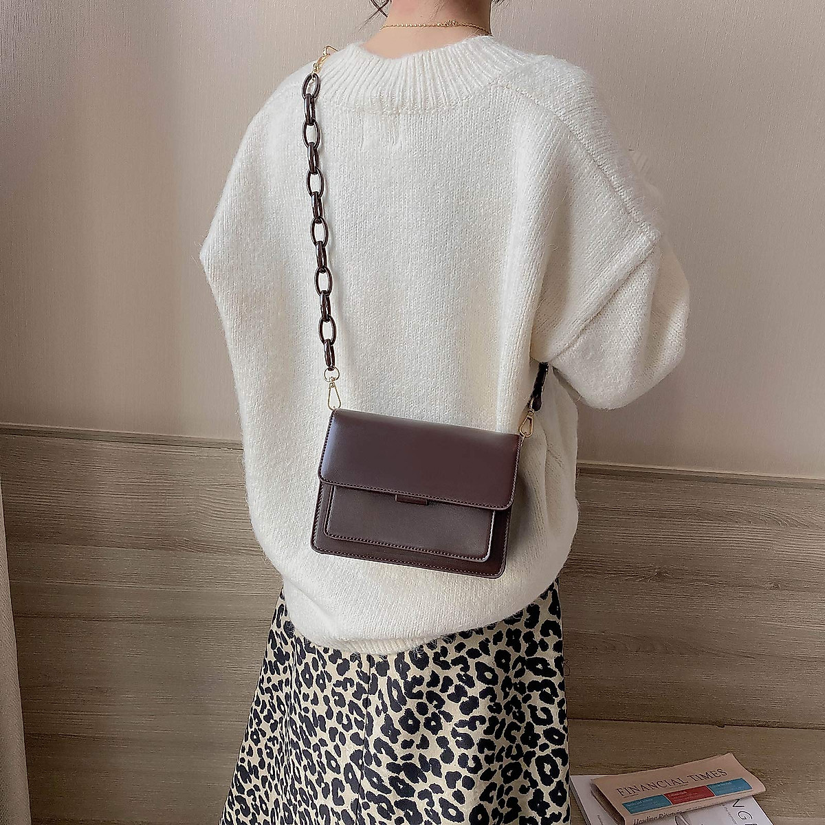 ZOCILOR Fashion Purses and Handbags for Womens PU Leather Shoulder Messenger Bags (Coffee)