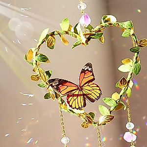 7Pieces Crystal Sun Catchers Window Hanging Prism Moon Crystal Dream Catcher Silver Rainbow Maker Garden Car Decoration Outdoor