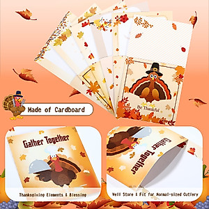 Naler 24 Pieces Thanksgiving Cutlery Holder Set Fall Thanksgiving Utensil Decor Turkey Cutlery Holders for Thanksgiving Party Supplies Autumn Harvest Dinner Table Decoration