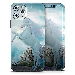 Design Skinz Majestic White Stallion Unicorn - DesignSkinz Protective Vinyl Decal Wrap Skin Cover Compatible with The Apple iPhone 6 Plus/6s Plus (Full-Body, Screen Trim & Back Glass Skin)