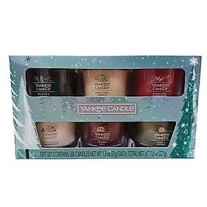 Yankee Candle Holiday 6 Pack 1.3oz Candle Set, Balsam Cedar, Christmas Cookie, Sparkling Cinnamon, White Spruce and Grapefruit, Holiday Zest, Sage and Citrus