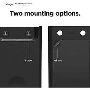 elago Universal Remote Holder Mount Compatible with Apple TV Remote and All Other Remote Controls - Reusable Gel Pad or Screw Mounting Options, Available Wired Charging [ Medium ] [Black]