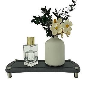 Dunya Home Bathroom Sink Caddy Fast Drying Stone Drying Rack Accessory Organizer Diatomaceous Earth Drying Rack Sponge Bottle Soap Countertop Organizer Dark Gray