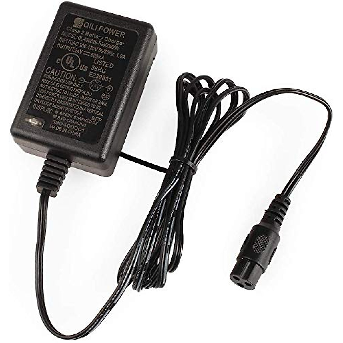 24V Battery Charger for Razor E100 - Original 24V 600mA Charger for Razor E100, E125, E150, E175, Crazy Cart, eSpark - Premium Compact Replacement E100 Charger