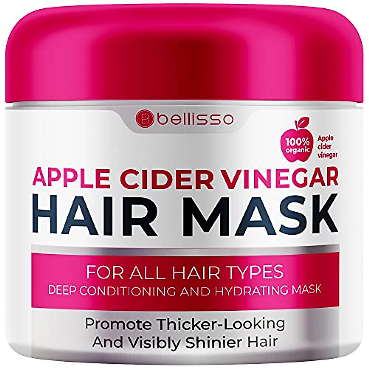 ​Apple Cider Vinegar Hair Conditioner Mask - Sulfate SLS Paraben Free Deep Treatment with Argan Oil for Dry Damaged Hair - Split End Moisturizer, Hydrating Conditioning Product for All Hair Types.