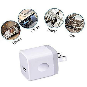 iPhone Wall Charger Adapter USB Charging, 5Pack Single Port USB Wall Plug in Phone Charger Cube Box Head Travel Power Blocks Brick Compatible iPhone SE/X/11 Pro Max, Samsung A20 S10 S9 S7 S6 HTC LG