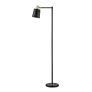 Globe Electric 12916 60" Floor Lamp, Black, Satin Finish, Gold Accents, Floor Lamp for Living Room, Floor Lamp for Bedroom, Home Improvement, Reading Lamp, Home Office Accessories, Room Décor