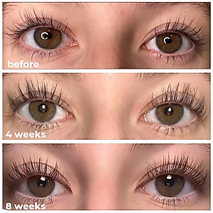 nuorganic Lash Growth Serum - Thicker + Longer + Stronger Eye Lashes in 30 Days - Natural + Vegan + Cruelty Free - As Seen on Tiktok! Extra Large Bottle + 3 Month Supply - 0.3 fl Oz / 8ml