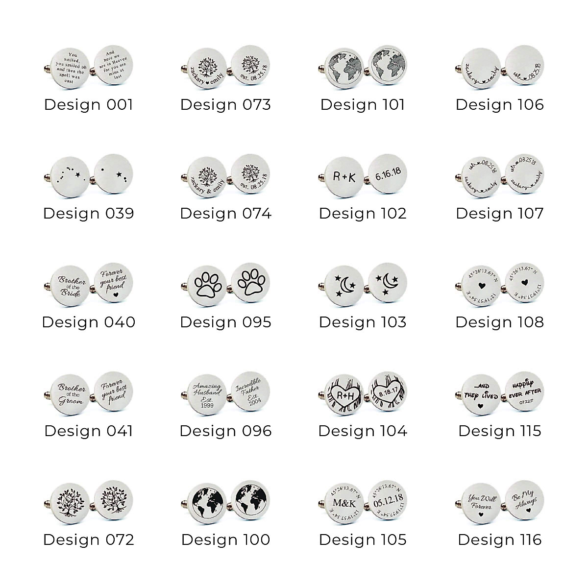 Mini Wim Custom Engraved Stainless Wedding Cuff Links, Free Engraving, Personalized Cufflinks for Groom, Jewelry Gift for Men, Father of the Bride Gift from Bride