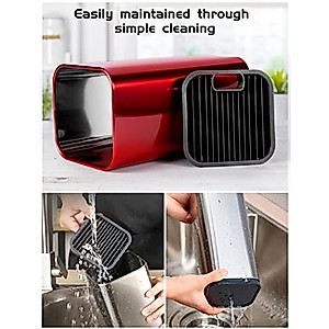 Universal Knife Block Holder, Large Black Stainless Steel Kitchen Knife Organizer without Knives, Modern Countertop Space Saver Knife Storage Stand with Scissors-slots (black)