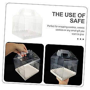 HEMOTON 10pcs Boxes Portable Cake Box Container with Lid Plastic Cake Stand Containers for Food Transparent Gift Box Mini Cupcake Boxes Small Cake Carriers Paper Transparent Cake Container
