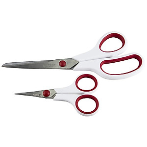 SINGER 3404 Scissors, 1-Pack, Red & White