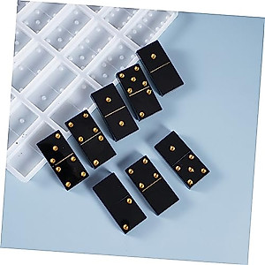 VILLCASE 2 pcs domino mold bath molds silicone ice cube molds resin tray silicone dominoes game Domino Game Casting silicone domino game molds Silica gel white Pendant Casting Mould