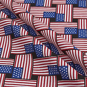 Cotton Print American Flag Weave Original Red White Blue, Quilting Fabric by the Yard