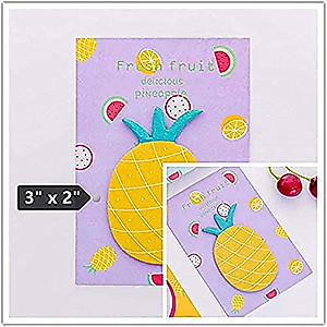 JeVenis Set of 5 Pineapple Pens Ballpoint Pens with Pineapple Pencil Pouch Bags Ins Style Pineapple Notes Stickers for Office Gift