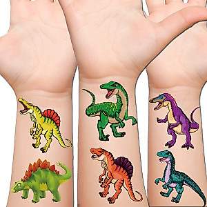Hohamn Dinosaur Tattoos for Boys Kids - 40 Sheets Cool Dinosaur Tattoos for Boys Birthday Party Supplies Favors, Baby Shower
