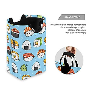xigua Kawaii Sushi Laundry Basket Waterproof Clothes Hamper Collapsible Durable Dirty Clothes Large Storage Laundry Organizer