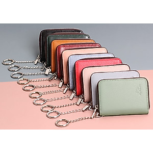 FurArt Credit Card Wallet, Zipper Card Cases Holder for Men Women, RFID Blocking, KeyChain Wallet, Compact Size