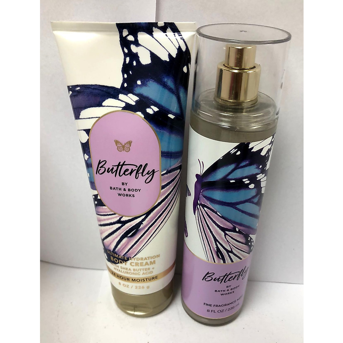 Bath & Body Works - Butterfly - 2 pc Bundle - Fine Fragrance Mist and Ultimate Hydration Body Cream - 2022