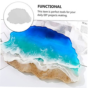 TEHAUX Tray Silicone Mold Resin Molds Resin Silicone Molds Snack Tray Resin Trinket Tray Resin Tray Molds Serving Tray DIY Manual Mold Silicone Plate Mould Handmade Mold Ashtray White Mix