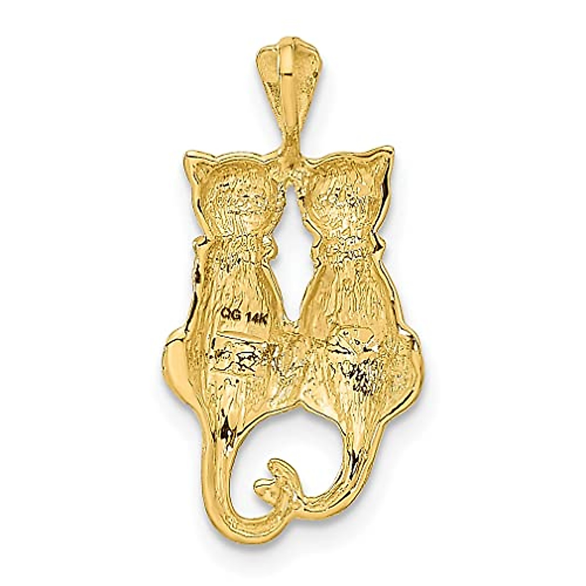 IceCarats 14K Yellow Gold Cats Necklace Charm Pendant 24mm x 12mm Only