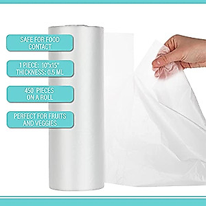 PARTY BARGAINS 15” x 10” Inches Clear Produce Bags - 900 Bags, Durable Plastic Bags for Storing Food, Bread, Pastry, Fruits, Vegetables, Shopping, Grocery