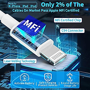 [Apple MFi Certified] iPhone Fast Car Charger, Caiinei 48W Dual PD/QC3.0 USB-C Power Car Charge Adapter + 2 Pack 6FT Coiled Lightning Cable Quick Car Charging for iPhone 14 13 12 11 Pro Max/XS/XR/iPad