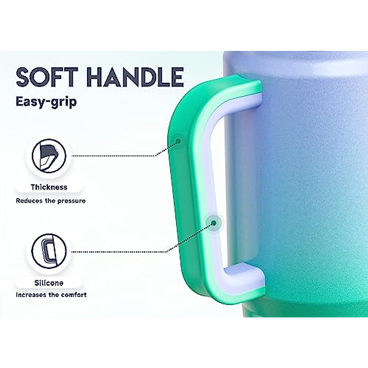 Meoky 32 oz Tumbler with Handle, Insulated Tumbler with Lid and Straw, Stainless Steel Travel Mug, Keeps Cold for 24 Hours, 100% Leak Proof, Fits in Car Cup Holder (Fairyland)