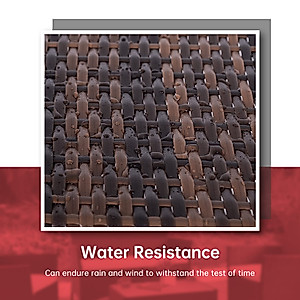 Patio Furniture Set Outdoor Furniture Wicker Conversation Set Rattan Outdoor Chairs Loveseats with Cushion Glass Table for Outdoor Indoor Use Poolside Lawn Porch Balcony Garden (Brown and Khaki)