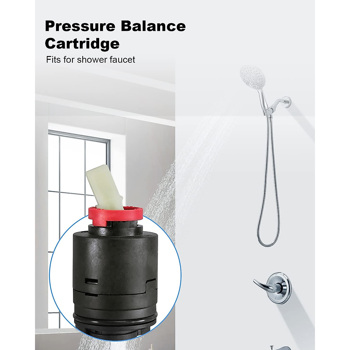 Nahntaipy 40PHF-2 Pressure Balance Cartridge, Shower Cartridge Replacement Fit for Shower Faucet, Cartridge Only 40mm