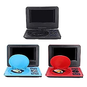Zyyini Portable DVD Player, 6.8-Inch HD Screen DVD Player,Support 270 Degree Swivel Mobile DVD Player,U Disk/SD/MMC Cassette,with Remote Control,for Car/Kids/Home/Travel(US-red)